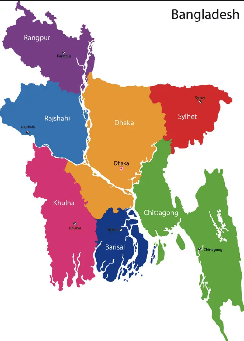 Map of Bangladesh – Division and District Maps – Bangladesh